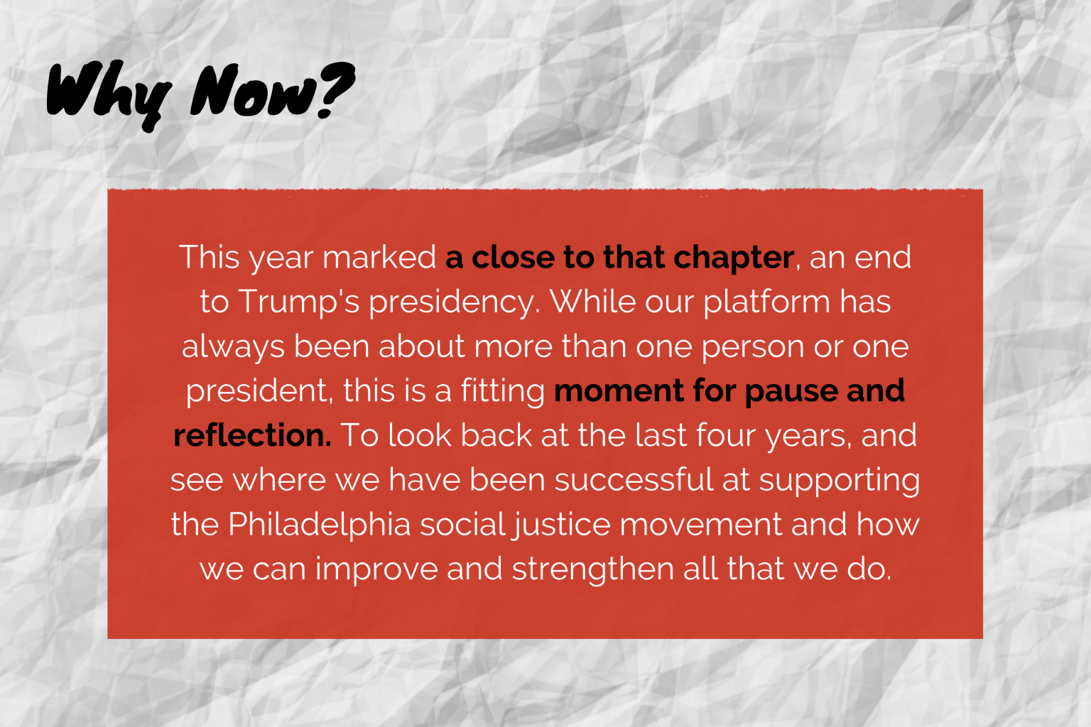Taking a Moment for Pause, Reflection & Strategic Planning - #Phillywerise